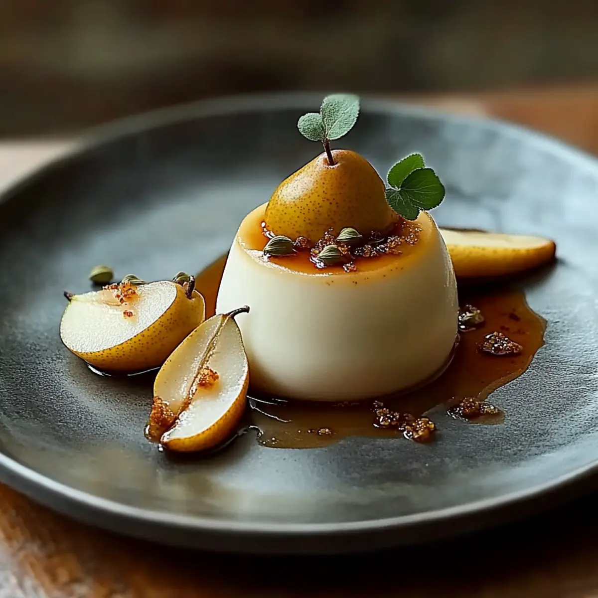 Irresistible Cardamom Panna Cotta with Poached Pears Recipe
